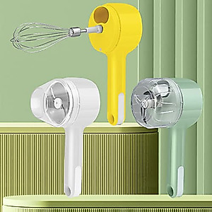 New 4 in 1 Portable Electric Vegetable Cutter Set, Multifunction Food Mini Slicer, Rechargeable Wireless Food Processor, Electric Egg Beater (Yellow)