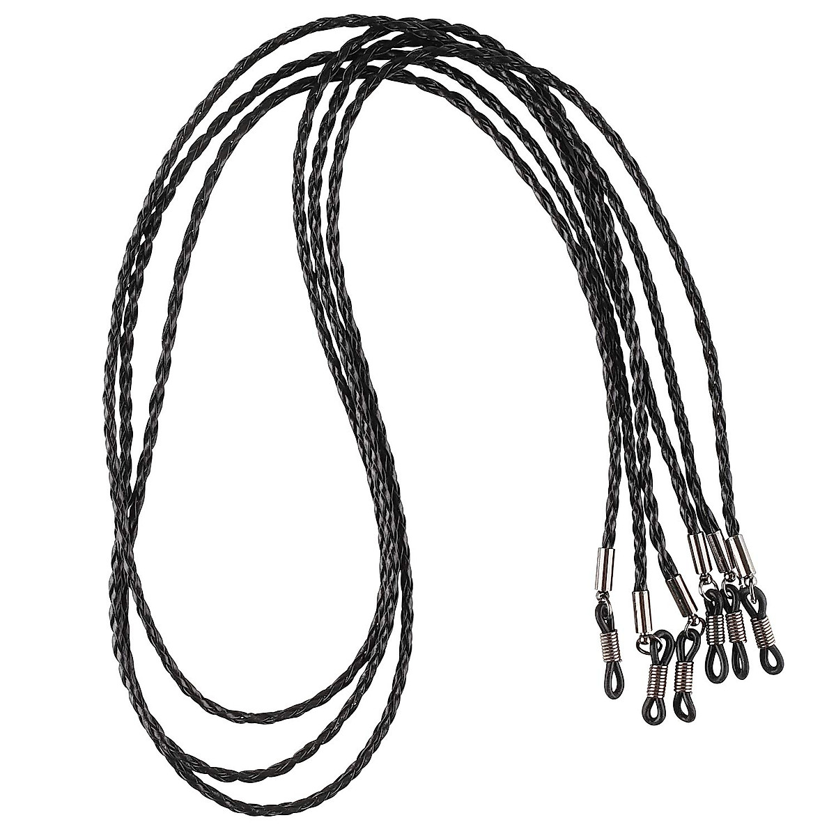 Avitron Elegant Eyeglass, Sunglass Strap-Chain- Retainer Braided, Sports Band, Black 3 Pack - PU Leather For Men Women By HANGIT