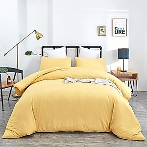 Wellboo Yellow Comforter Sets King Light Yellow Bedding Comforter Sets Cotton Solid Bright Yellow Warm Bedding Blankets King Size Soft Health Spring Yellow Fresh Luxury Bedding Plain Yellow King Bed