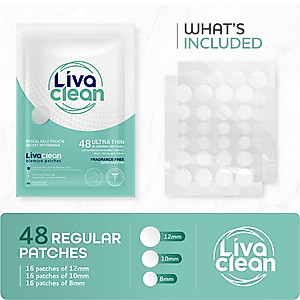 LivaClean 192 CT (4 PK) Hydrocolloid Pimple Patches - Pimple Patches for Face, Acne Patch for Face, Blemish Zit Dressing, Hydrocolloid, Zit Patch, Acne Dots