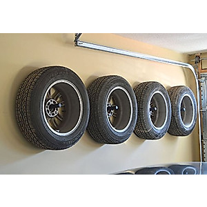 FibreHead FH-4WH Flush Wheel hangers set - Wall mount tire rack alternative Grey