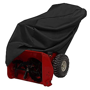 AKEfit Snow Blower Cover, 420D Waterproof UV Protection Heavy Duty Snow Blower Cover, Durable Patio Cover for Electric Snowblowers, Design with Double Seam and Drawstring - 50x35x43In Black
