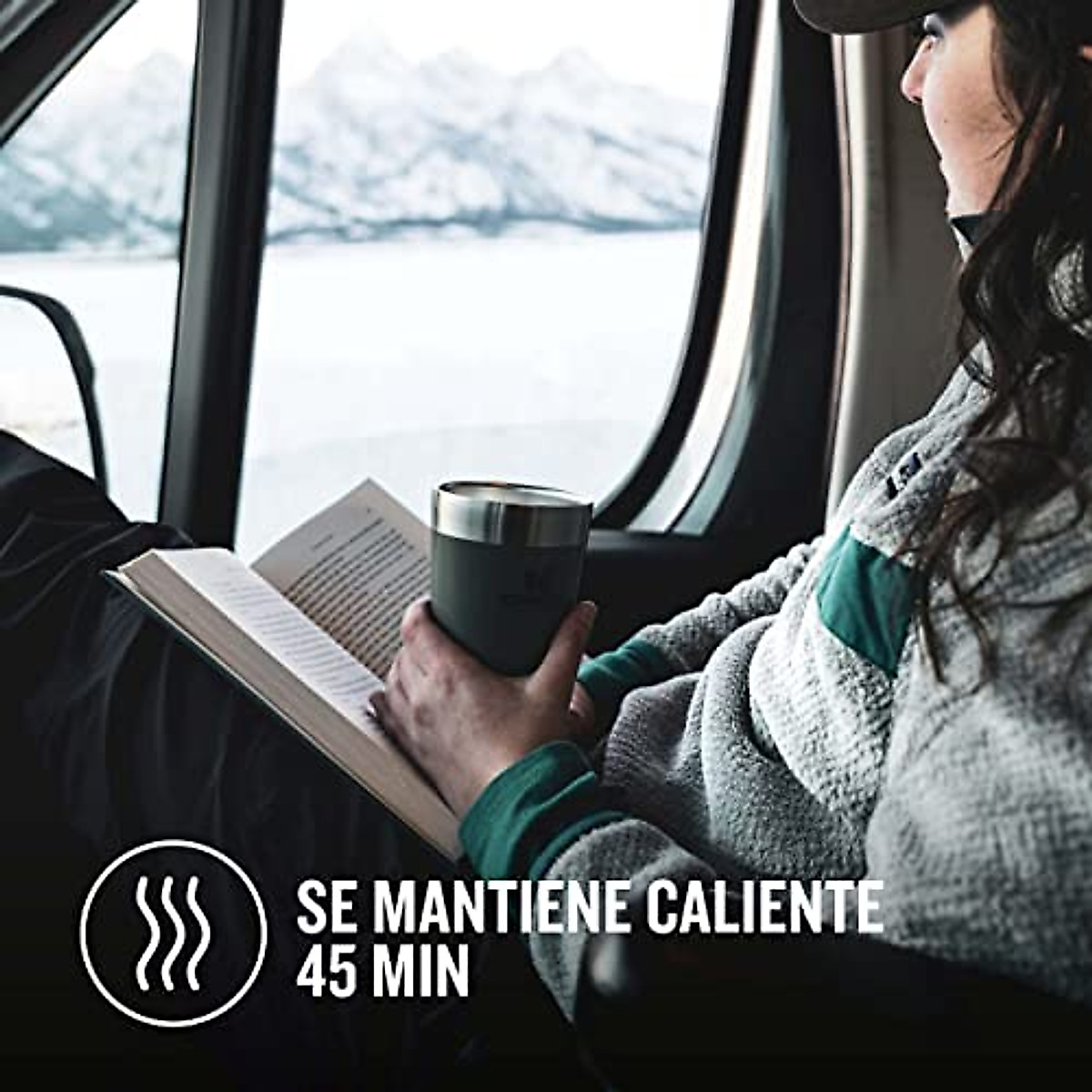 STANLEY Adventure Stacking Beer Pint 0.47L - Travel Mug Keeps Beer Cold For 4 Hours - Stainless Steel Beer Mug - Stacks Infinitely - Double Wall Vacuum Insulation - Dishwasher Safe - Hammertone Green