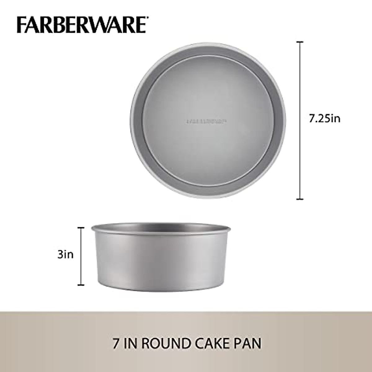 Farberware Specialty Bakeware Nonstick Baking Set for Pressure Cooker or in The Oven, 4 Piece, Gray