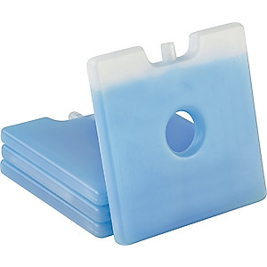 Jay Bags Slim Fit Ice Packs for Coolers, Lunch Boxes, and Lunch Bags, Reusable, 4.5" x 4.5" x 0.4" Inches, 4 Pack