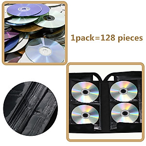 YILAG DVD Case CD Storage,128 Capacity CD Cases Holder DVD Storage Case Holders CD DVD Disc Case Storage Wallet Binder for Car Home Office Travel (128 Black)