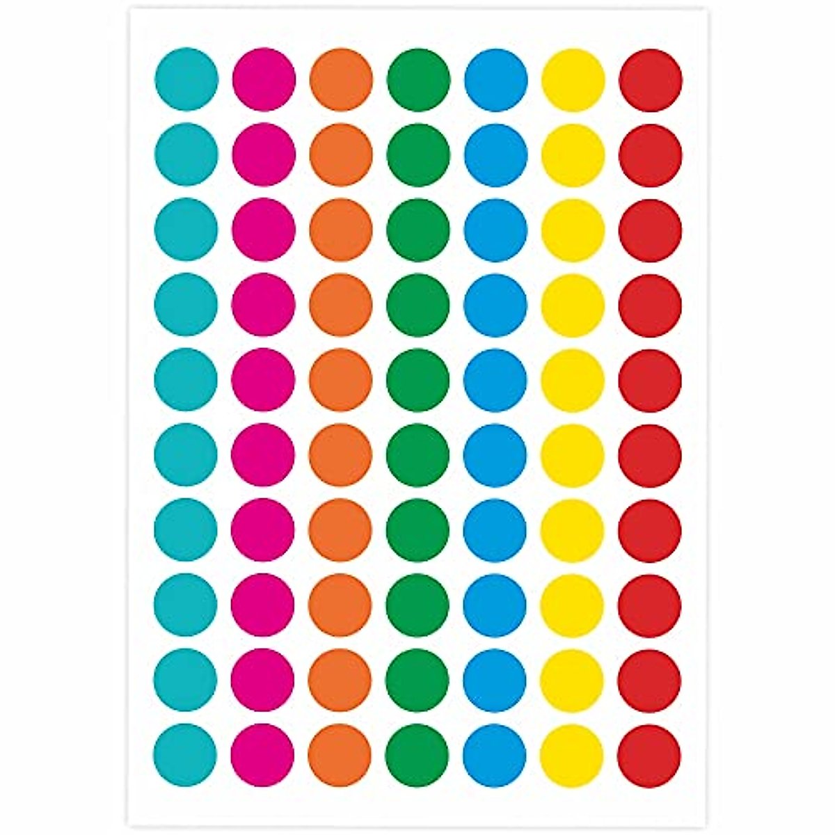 PARLAIM 7 Color 3/4 Inch Round Color-Coding Label Stickers, Color Coded Dots for Classroom Office Art DIY Yard Sale Stickers-1050PCS