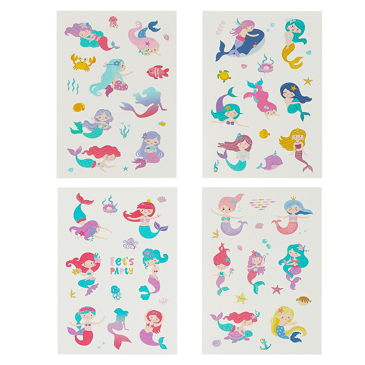 Cleverplay 24 Sheets Mermaid Party Favors, Ocean Birthday Party Decorations