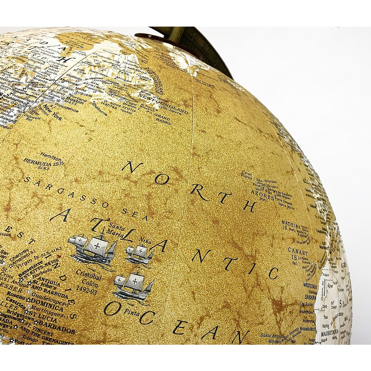 Replogle Morgan – Designer Series Globe, Old World Style Globe, Raised Relief, Charred Hardwood Base, Antique brass plated Semi-Meridian, Velvety texture ball (12"/30 cm diameter)