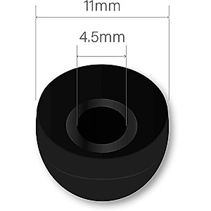 JustEarbuds 10 Pairs Medium 4.5mm Silicone Replacement Ear Buds Tips - Black