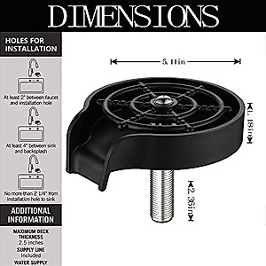 Extended Edition Kitchen Sink Glass Rinser,Faucet Bottle Washer for Sink,Quick Rinser for Baby Bottle,Bar Glass Rinser,Kitchen Sink Automatic Flushing Device (Black)