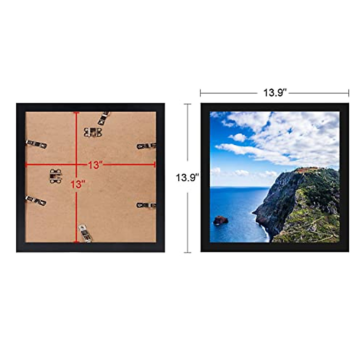 MENNTHUI 13x13 Black Picture Frame, Wall Mounting, Decoration for Photos, Paintings, Posters, Artwork