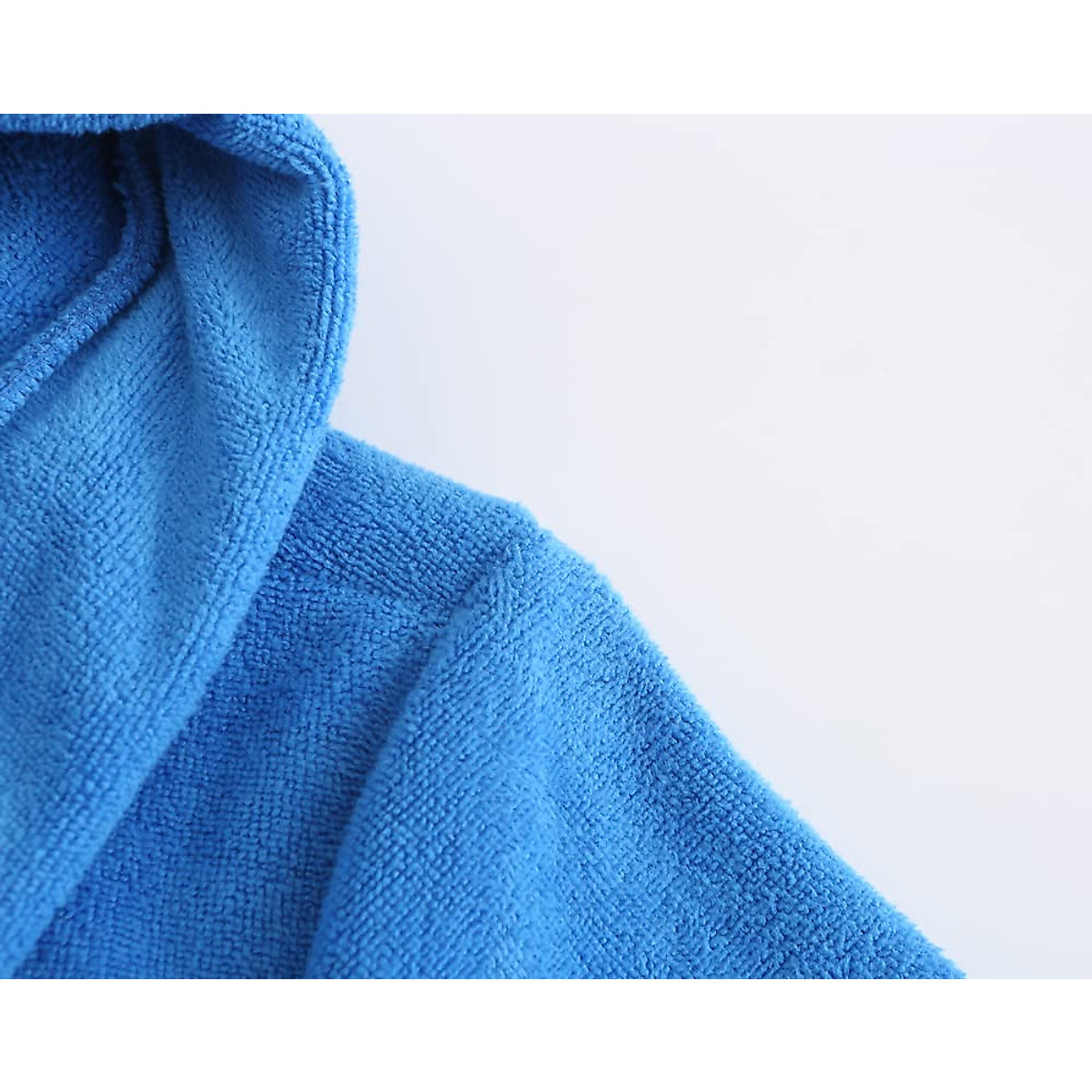 SWMSTUPF Boys Girls Bathrobe Soft Towel Hooded Robe 100% Turkish Cotton Bathrobe(Blue,9-10 Years)