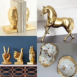 Acrylic Paint Metallic Gold, Non Toxic, Non Fading, 100ml Gold Leaf Paint for Art, Painting, Handcrafts, Ideal for Canvas Wood Clay Fabric Craft Supplies