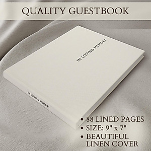 ZICOTO Beautiful Linen Funeral Guest Book for The Celebration of Life - The Perfect in Loving Memory Book with Ample Space to Sign in for Guests - Premium Craftsmanship for Honoring Loved Ones
