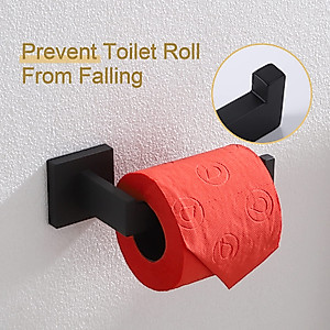 KOKOSIRI Black Toilet Paper Holders Bathroom Toilet Paper Roll Holder SUS304 Stainless Steel Contemporary Wall Mounted, Matte Black, B2003BK