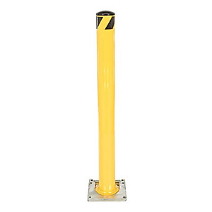 Vestil BOL-RF-48-4.5 Surface Mounted Removable Steel Pipe Safety Bollard, 4-1/2" OD, 48" Height,Yellow