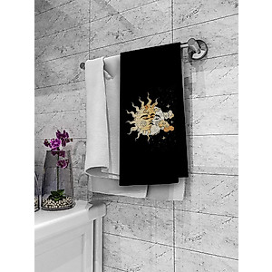 Dibor Tarot Sun Moon and Star Kitchen Towels Dish Towels Dishcloth Set of 2,Boho Astronomy Astrology Decorative Absorbent Drying Cloth Hand Towels Tea Towels for Bathroom Kitchen,Tarot Lovers Gifts