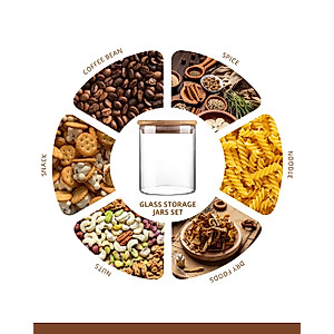 BSDPREF 27oz Glass Food Storage Jars Set of 1, Glass Storage Jars with Airtight Lids Pantry Organization Jar, Spice Jar, Blooming Tea, Coffee and Sugar Container, Small Canister Set for Kitchen