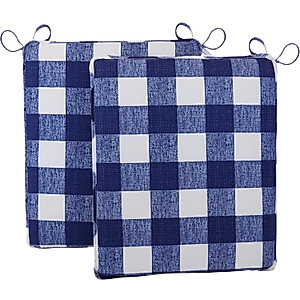 Klear Vu Porch Rocking Chair Cushions Set, Suitable for Living Room Rockers, Stylish Seat and Back Pads Includes Fabric Ties, 20" X 17" X 2, Jurby Blue