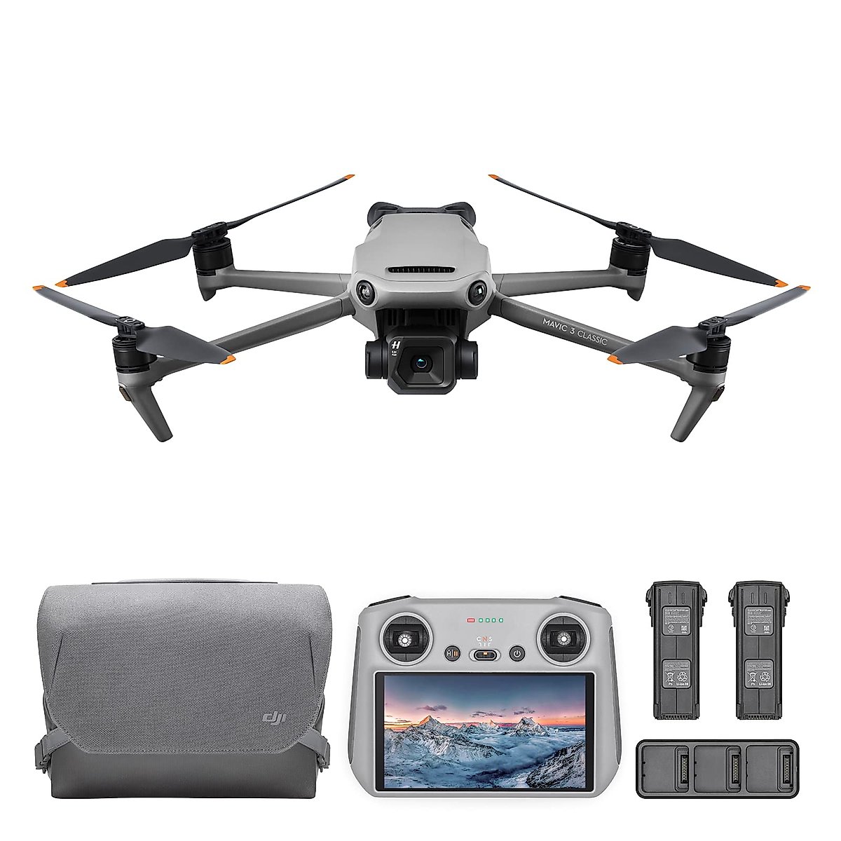 DJI Mavic 3 Classic (DJI RC) + Fly More Combo - Drone with 4/3 CMOS Hasselblad Camera, 5.1K HD Video, 2 More Batteries for Up to 92-Min Flight Time, Omnidirectional Obstacle Sensing