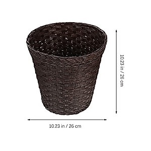 Ipetboom 1Pc Woven Baskets for Storage, Laundry Basket Bathroom Trash Can Garbage Can Small Trash Can Wicker Baskets Blanket Basket Storage Baskets Paper Rattan Basket for Home, Coffee