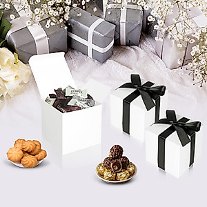 DOYIDE 100 Pack Small Gift Boxes, 2x2x2 Inches Favor Boxes White Paper Gift Boxes with Lids for Presents, Crafting, Cupcake Boxes, Gifts, Candy Boxes for Wedding Party Bridal Shower Baby Shower Favors