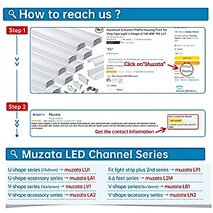 Muzata 5Pack 3.3FT/1M Plus-Size LED Channel System for Waterproof LED Strip up to 16mm Width Silver LED Strip Channel 18x13mm Clear Anti-UV Sun Protect Cover U103 WT