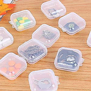 5 Packs Bead Organizer,Plastic Small Containers with Hinged Lid,Tray Box for Storage of Small Item,Crafts, Jewelry(3.5x3.5x1.7cm)