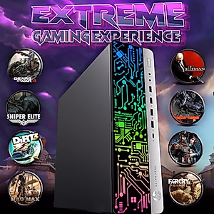 HP G3 Gaming Desktop PC, Intel Core i7 6th Gen, GT 1030 Graphics, 16GB RAM, 480GB SSD | 2TB HDD, RGB Keyboard Mouse, RGB Headphone, Webcam, New Dual MTG 24 inch Monitor Win 10 Pro (Renewed)