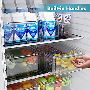 Set Of 7 Fridge Organizer Stackable Refrigerator Organizer Bins with Lids, Fridge Organization and Storage Clear Containers, BPA-Free Plastic Pantry Storage Bins for Fruits, Vegetable, Food, Drinks