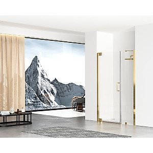 Elegant Kitchen and Bath SD404-4872BGD Semi-Frameless hinged Shower Door 48 x 72 Brushed Gold