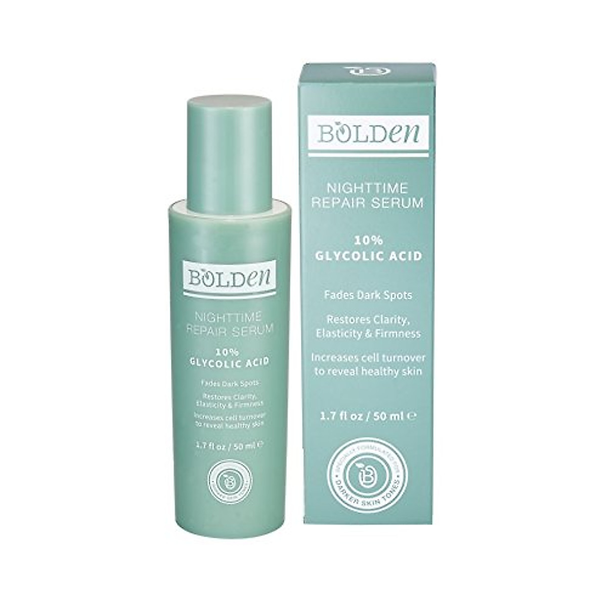 Bolden Glycolic Acid Serum | A Nighttime Repair Serum with 10% Glycolic Acid | Fades Dark Spots & Discolorations to Reveal Clear & Healthy Skin | (1.7 Fl Oz)