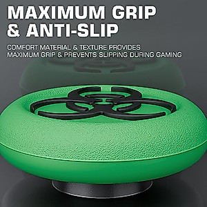 PlayRealm NO Falling Off Thumbstick Extender & Silicone Grip Cover 2 Sets for Xbox Series X/S & Xbox One S/X Controller(BH Green)