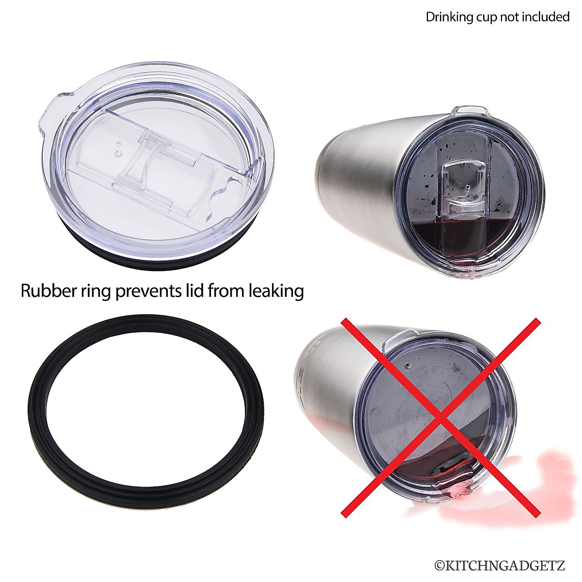 Slide Lid for Yeti Rambler Tumbler 30 oz - 2 pack - Splash Proof - Allows You to Drink from Your Yeti Cup Without Removing the Lid - Ideal for Straws - Perfect Replacement