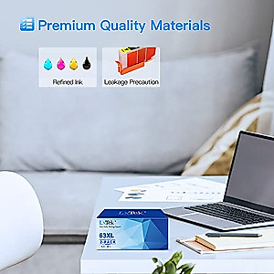 LxTek Remanufactured Ink Cartridge Replacement for HP 63 63XL Compatible with HP Officejet 5255 5258 5260 3830 Envy 4520 4516 DeskJet 1112 2132 3632 Printer Tray, 2 Pack (1 Black, 1 Tri-Color)