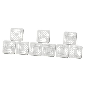 Gadpiparty 9 Pcs Bathtub Strainer Tub Stopper Shower Kitchen Sink Strainer Sink Drainage Filter Silicone Drain Covers Bath Tub Drain Square Stickers White Hair Kitchen Supplies