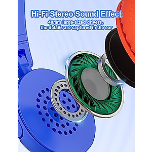 ZIUMIER Kids Headphones Wired, Headphones for Kids with Microphone for Boys Girls, 85dB/ 94dB Volume Limited, Foldable Toddler Headphones for School Airplane Travel,iPad, Fire Tablet, Kindle