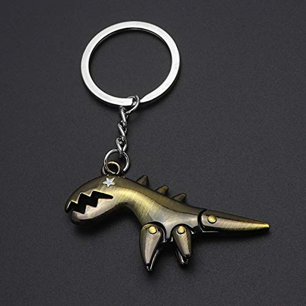 YONGYAN Dinosaur Cute Keychain Couple Keychain Pendant Unisex Car Keyring Alloy Bag Accessories for Men and Women (Copper)