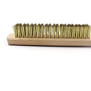 MAXMAN Brass Brush, Soft Brass Bristle Wire Brush for Cleaning Metal Rust, Welds, Home and Kitchen, Wire Scratch Brushes with 10" Beechwood Handle