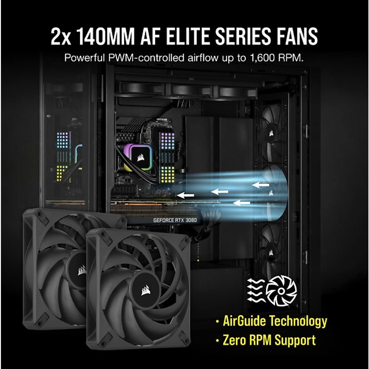 Corsair iCUE H115i RGB Elite Liquid CPU Cooler (16 Dynamic RGB LEDs, 140mm AF Elite Series FDB Fans, 280mm Radiator, iCUE Software Compatible, LGA 1700, 1200, 115X, 2066, and AM4 Sockets) Black