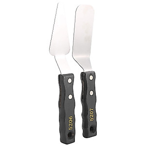 5 Pcs Palette Knives, Durable Stainless Steel Palette Knives Spatula Easy Using Oil Acrylic Paint Artist Knife with Non Slip Wood Handle for Student Adults