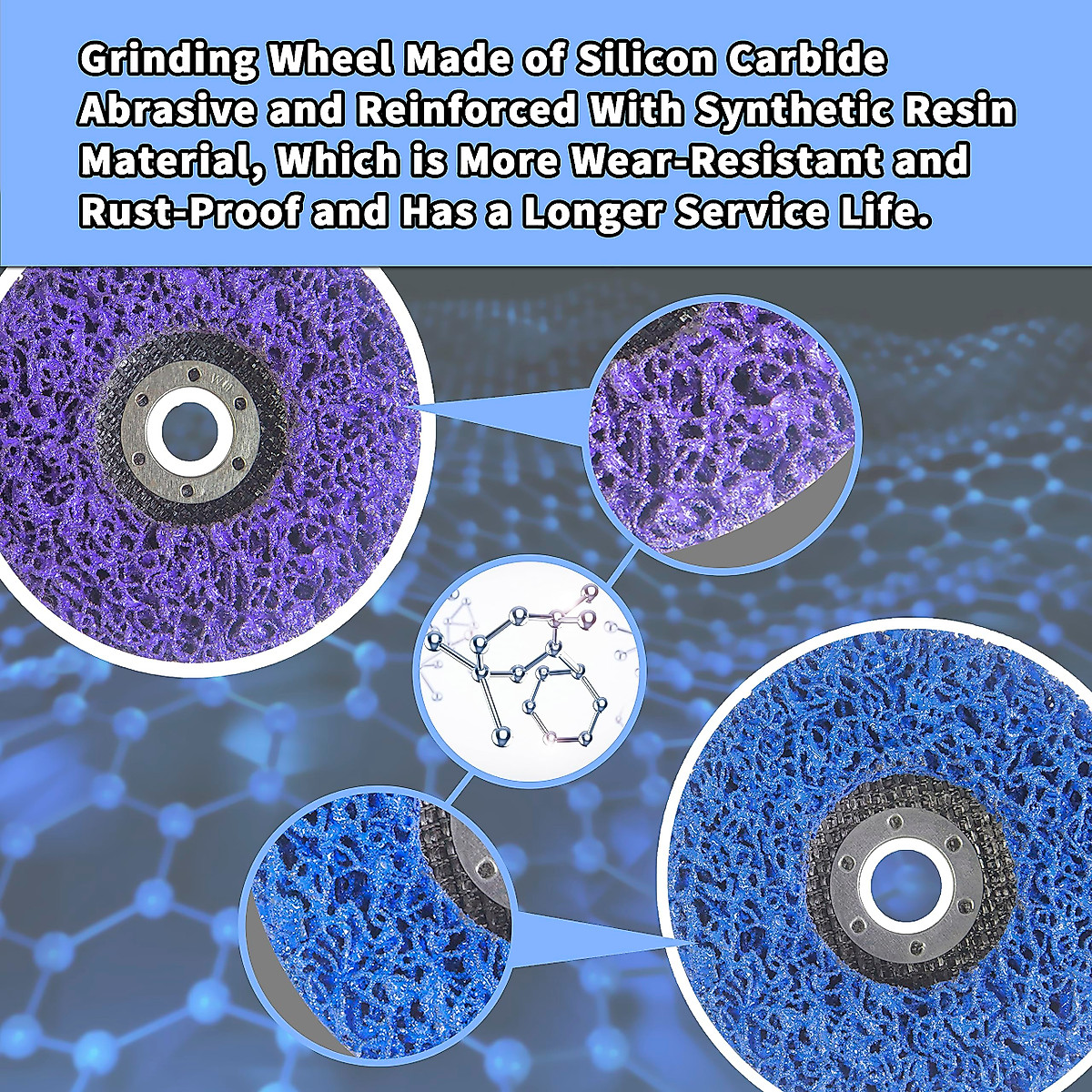 12 PCS Strip Discs 4-1/2 "x 7/8" Stripping Wheel Suitable for Cleaning Angle Grinder to Remove Paint, Rust and Weld Oxidation(Blue&Purple)