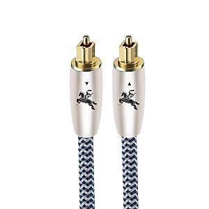 Impeto Digital Fiber Optic Audio Cable for Sound Bar Toslink Cord Male to Male 24K Gold Plated Connector Optical Audio Cable 6ft 10ft S/PDIF Glass Core, 3.3feet/1M IMP-2201