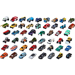 Matchbox Cars, 50-Pack Toy Cars, Construction or Garbage Trucks, Rescue Vehicles or Airplanes in 1:64 Scale (Styles May Vary)
