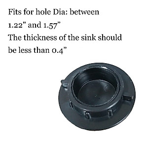 2 Pcs Sink Tap Faucet Hole Cover Kitchen Sink Plug Brushed Stainless Steel Hole Cover for Dia 1.22 to 1.57 Inch (Short)