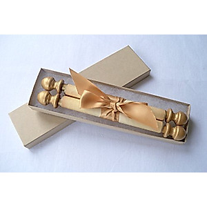 Blank scroll with silver accents, handwritten vows, calligraphy or prop, 5 inches wide aged parchment paper, boxed