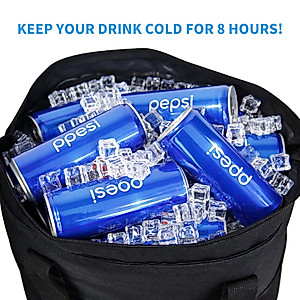 Bsfming Large Insulated Cooler Bag with Removable Liner, 20"L x 16"H x 8"W, Black