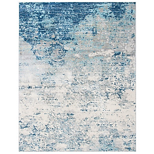 SAFAVIEH Jasper Collection Area Rug - 9' x 12', Grey & Blue, Modern Abstract Design, Non-Shedding & Easy Care, Ideal for High Traffic Areas in Living Room, Bedroom (JSP107G)