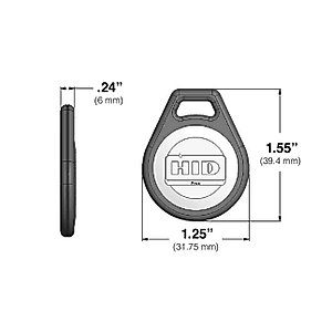 HID Corporation 1346 ProxKey III Key Fob Proximity Access Card Keyfob, 1-1/4" Length x 1-1/2" Height x 15/64" Thick (10)